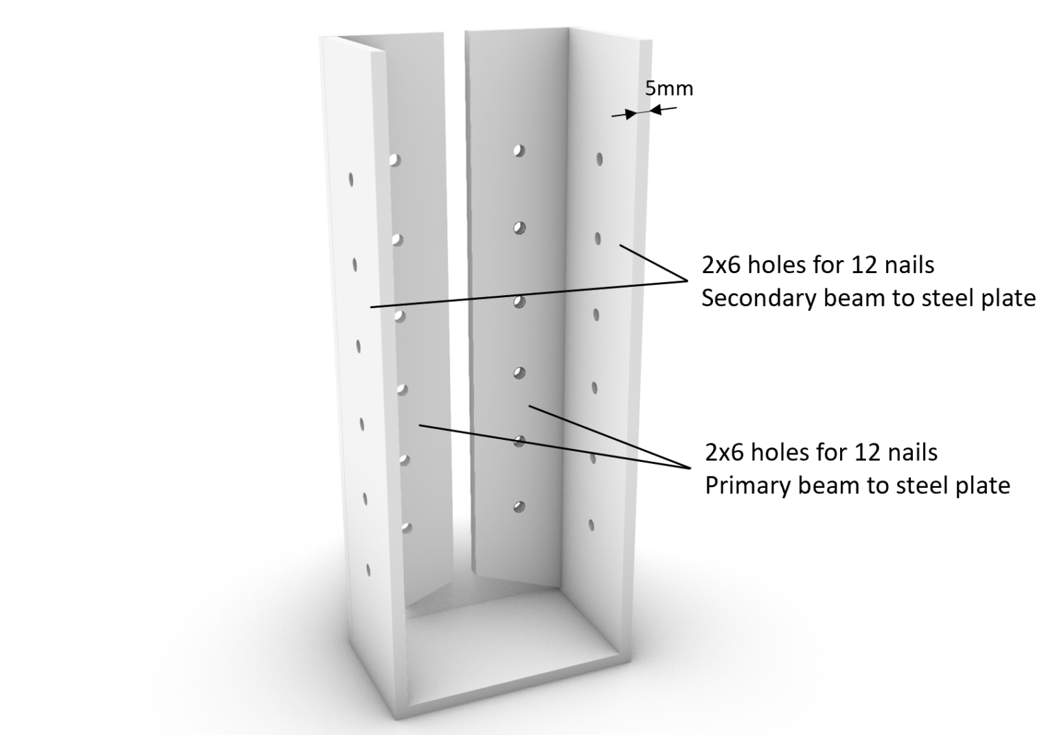 Steel to Timber connection – Beam to beam – An example of a flat roof ...